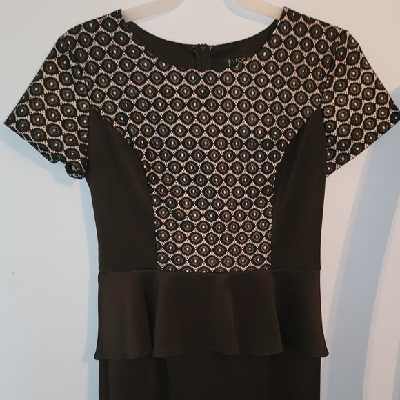 Enfocus Studio | Dresses | Enfocus Studio Peplum Dress Black Crocheted ...